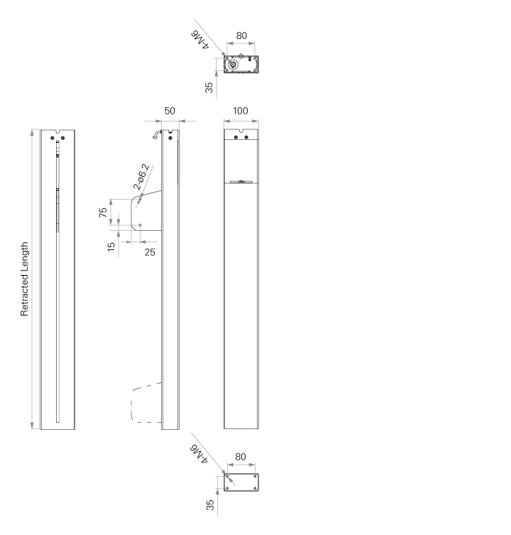 Wall-Embedded Lifting Columns for Tables | TL25 - TiMOTION